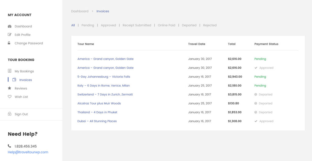 Customer – Invoice – Trip Egypt